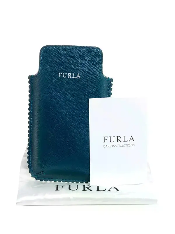 Furla Leather Scalloped-edge Phone Case - Blue