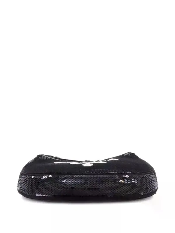 Prada Cleo Sequins Small Shoulder Bag - Black