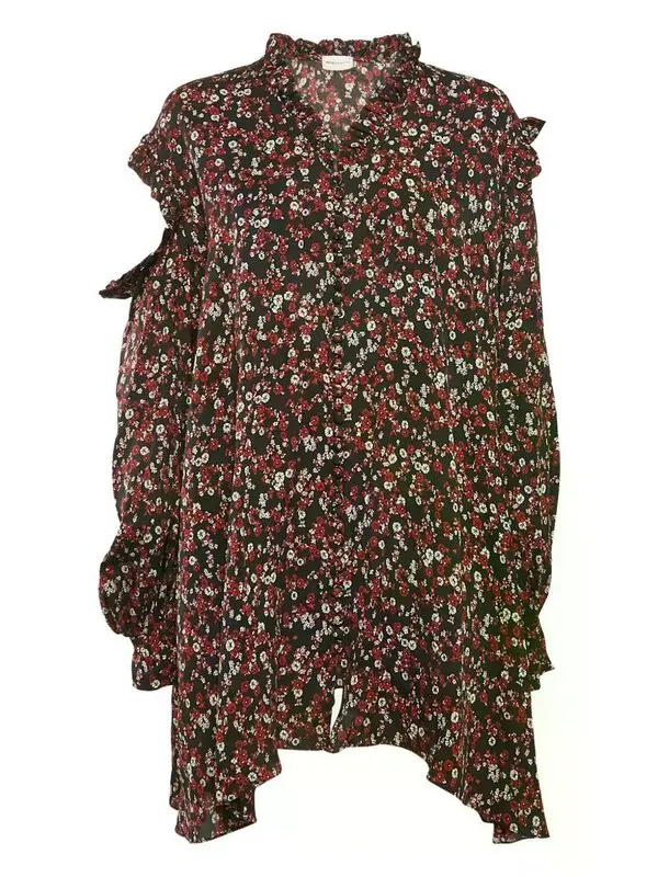 Magda Butrym Floral-print Cold-shoulder Dress