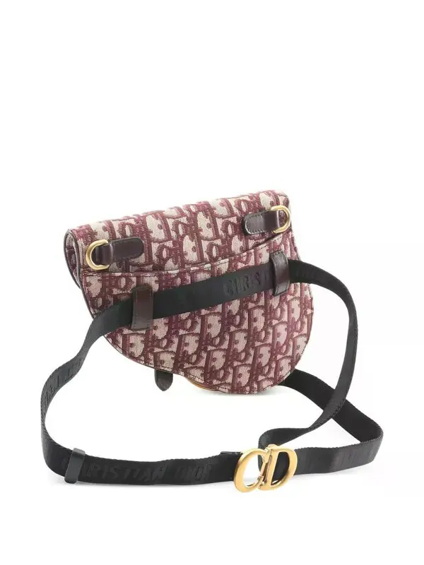 Dior Oblique Saddle Belt Bag - Red