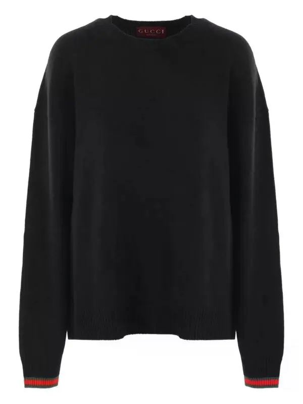 Gucci Web Trim Fine Knit Sweatshirt