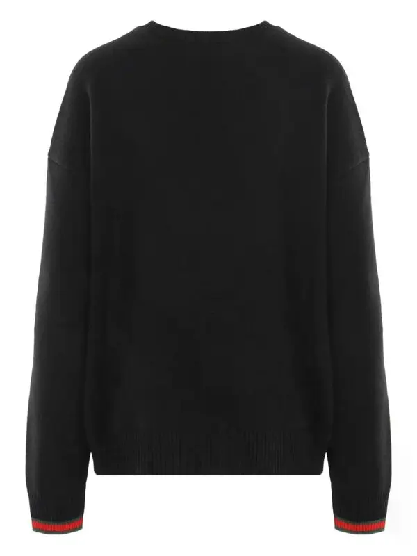Gucci Web Trim Fine Knit Sweatshirt