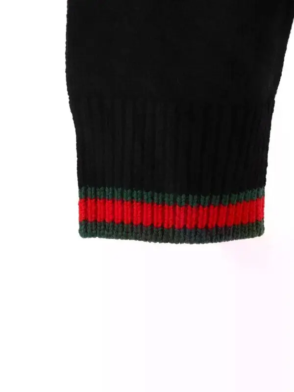 Gucci Web Trim Fine Knit Sweatshirt