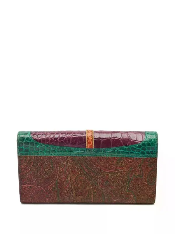 Etro 1990s Paisley Crocodile-embossed Wallet