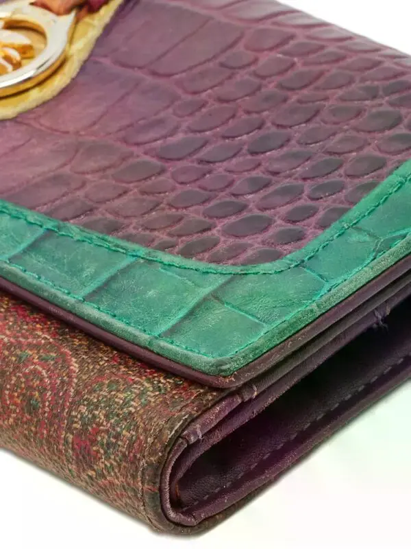 Etro 1990s Paisley Crocodile-embossed Wallet