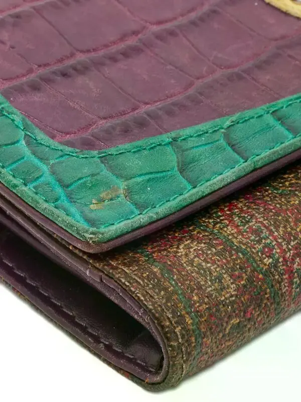 Etro 1990s Paisley Crocodile-embossed Wallet