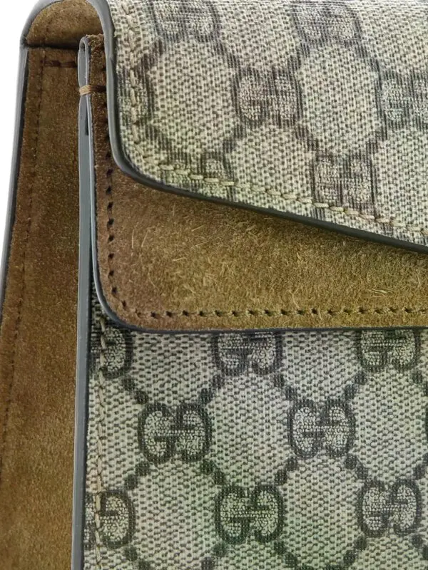 Gucci Dionysus Gg Coated Canvas Small Shoulder Bag With Crystal Embellished Metal - Brown