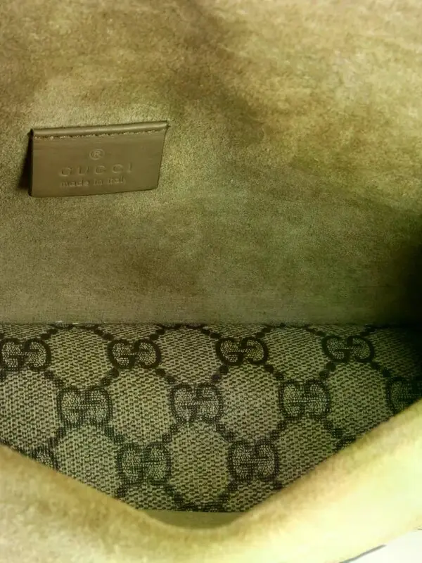 Gucci Dionysus Gg Coated Canvas Small Shoulder Bag With Crystal Embellished Metal - Brown