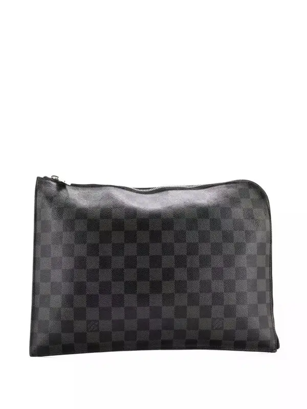 LOUIS VUITTON Damier Graphite Gm Pochette Jour - Black
