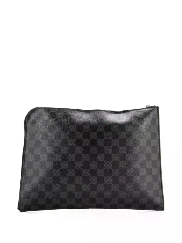 LOUIS VUITTON Damier Graphite Gm Pochette Jour - Black
