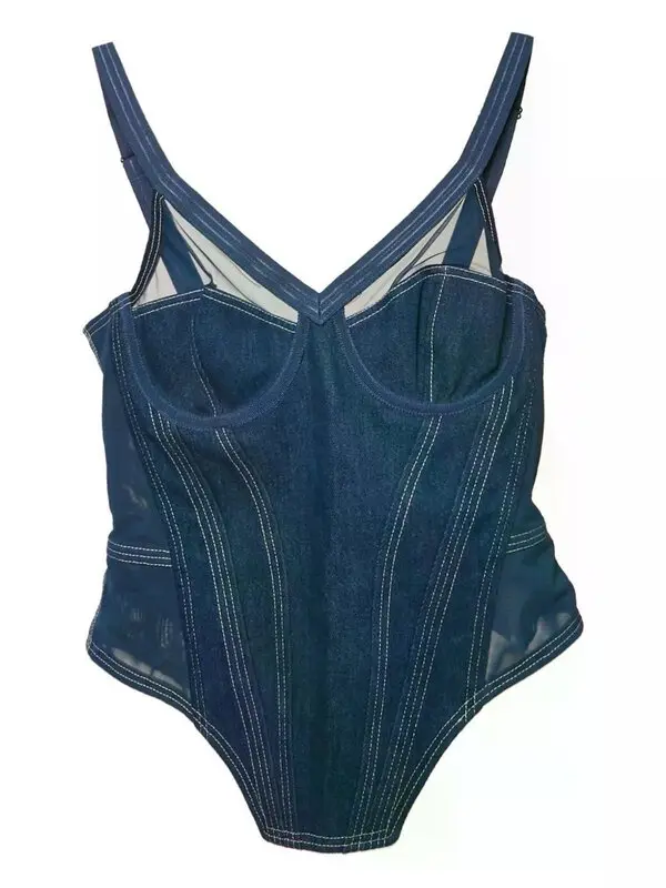 Burberry Denim Mesh Bustier Top