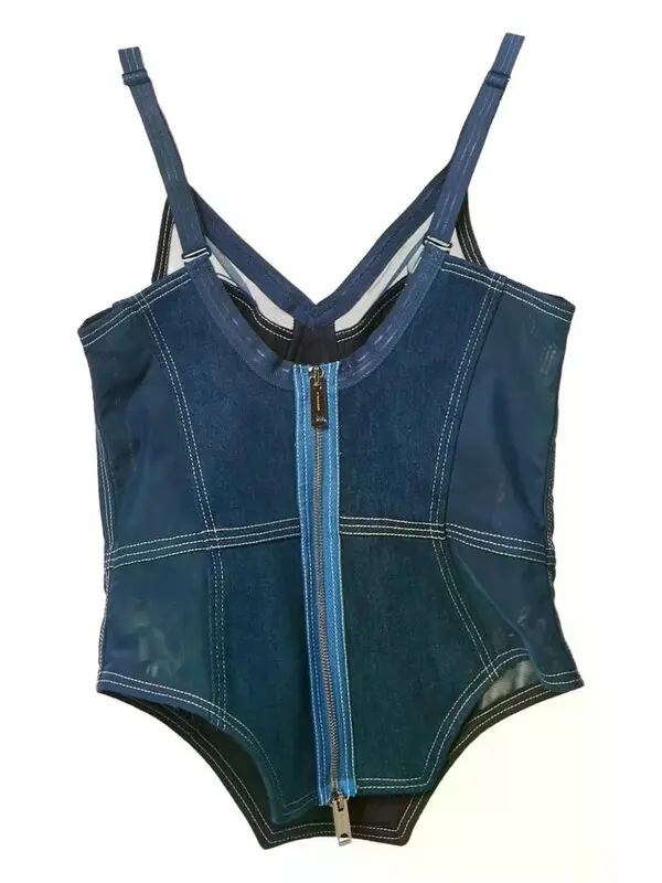 Burberry Denim Mesh Bustier Top
