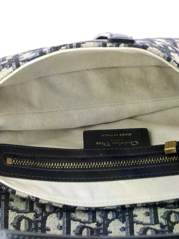 Dior Saddle Handbag With Strap Oblique Canvas Medium - Blue