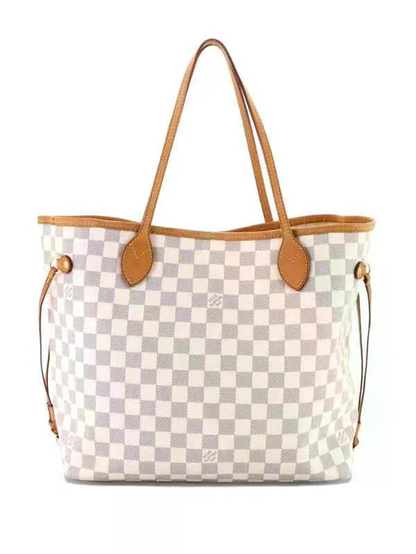 LOUIS VUITTON Neverfull Nm Damier Mm Tote Bag - White