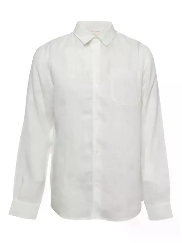 Derek Rose Linen Button-front Shirt - White