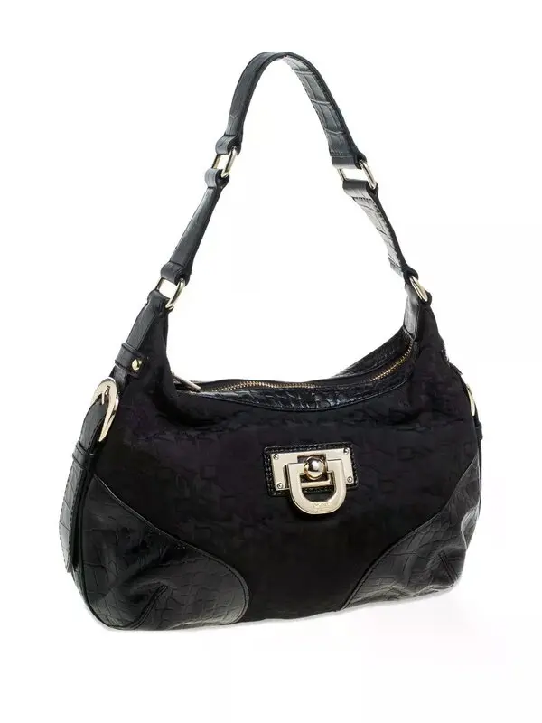 Dkny Monogram Canvas Leather Shoulder Bag