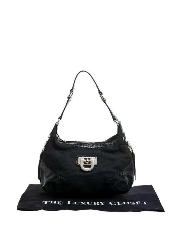 Dkny Monogram Canvas Leather Shoulder Bag