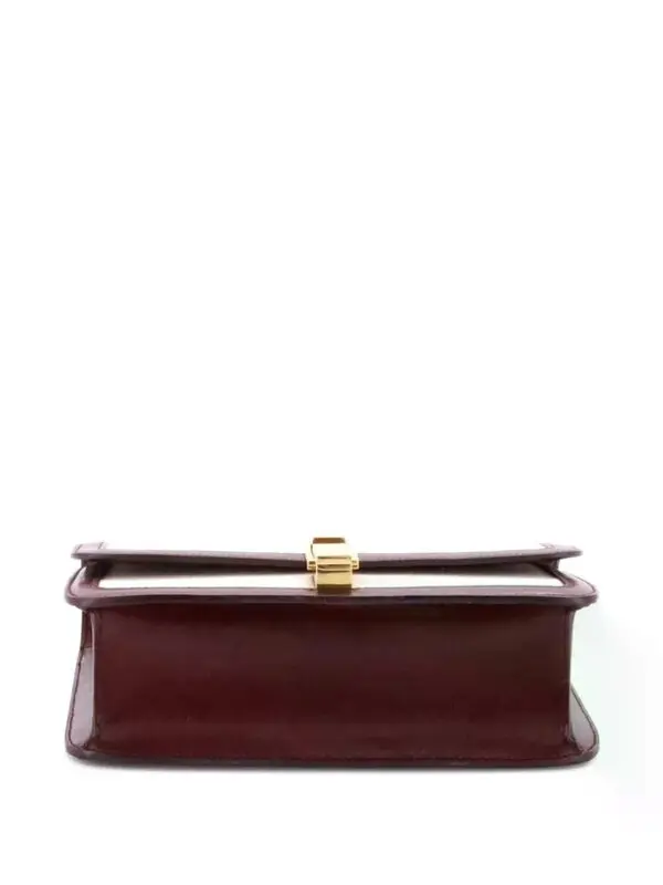 Saint Laurent Carre Satchel Canvas With Leather Medium Shoulder Bag