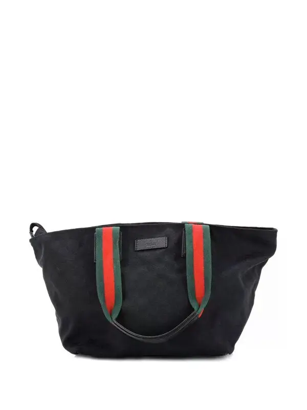 Gucci Web Zip Gg Canvas Large Tote Bag