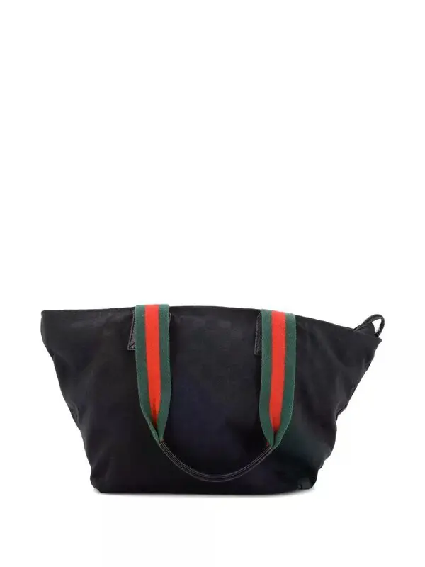 Gucci Web Zip Gg Canvas Large Tote Bag
