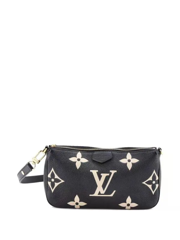 LOUIS VUITTON Multi Pochette Accessoires Bicolor Monogram Empreinte Giant Crossbody Bag - Black