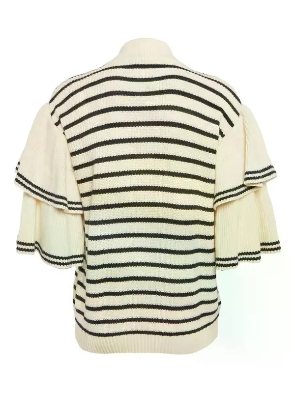 SELF-PORTRAIT Stripe-patterned Knit Top