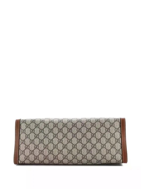 Gucci Padlock Chain Gg Coated Canvas Medium Tote Bag - Brown