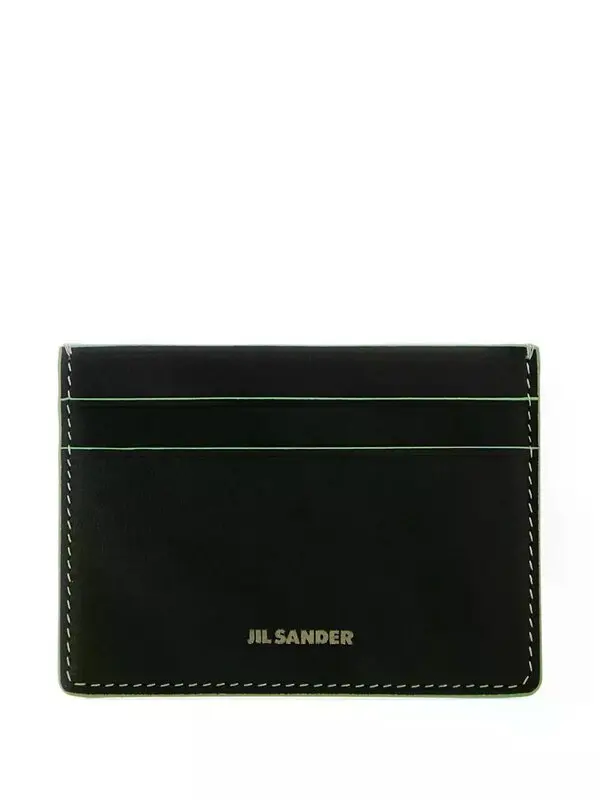 JIL SANDER Logo-detail Leather Card Holder - Black