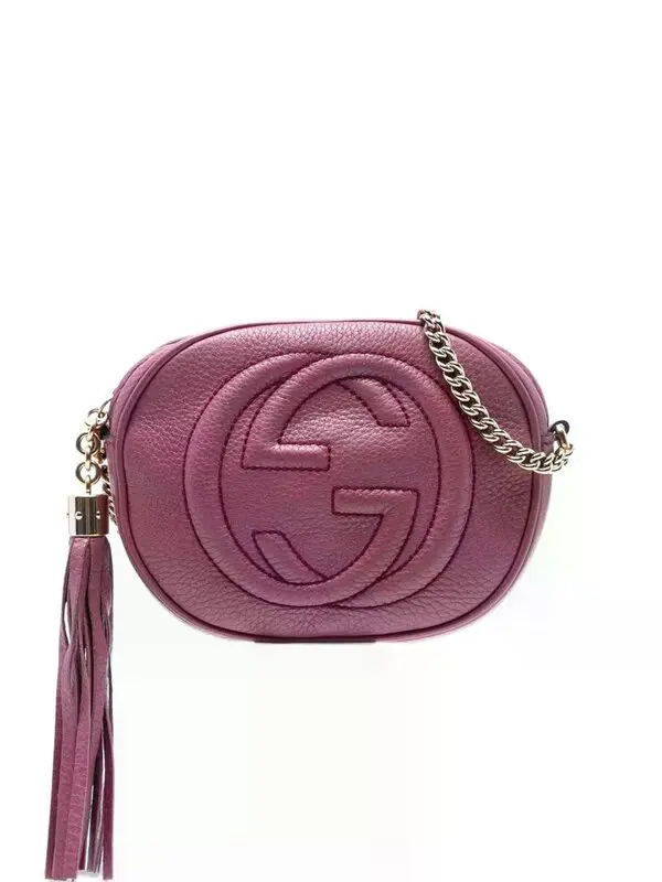 Gucci 2016-2025 Mini Pebbled Calfskin Soho Chain Crossbody Bag - Pink