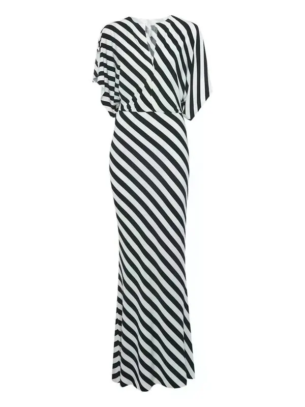 Norma Kamali Striped Jersey Long Dress