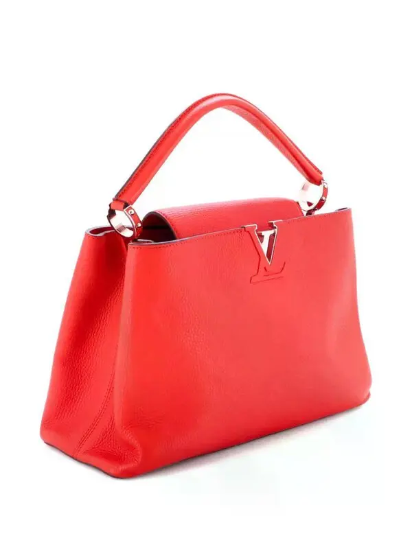 LOUIS VUITTON Capucines Mm Satchel Leather Bag - Red