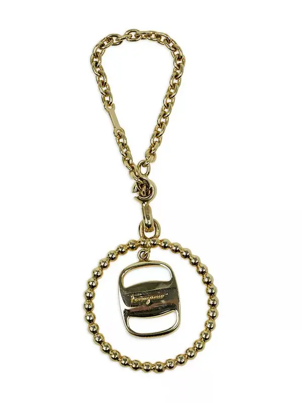 FERRAGAMO Beaded-circle Keyring - Gold