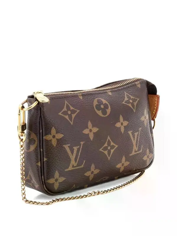 LOUIS VUITTON Pochette Accessoires Monogram Canvas Mini Clutch - Brown