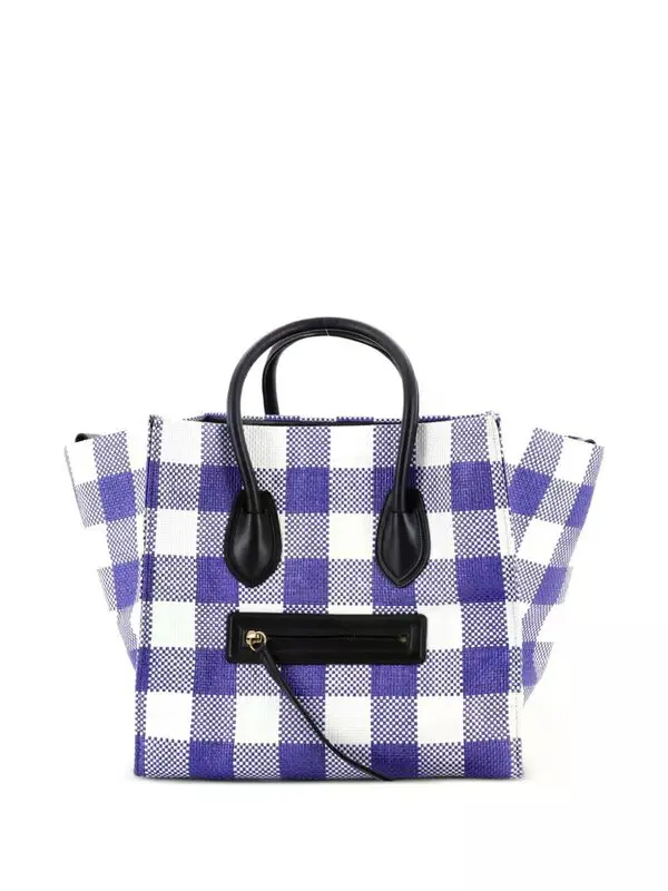 Celine Phantom Woven Gingham Satchel