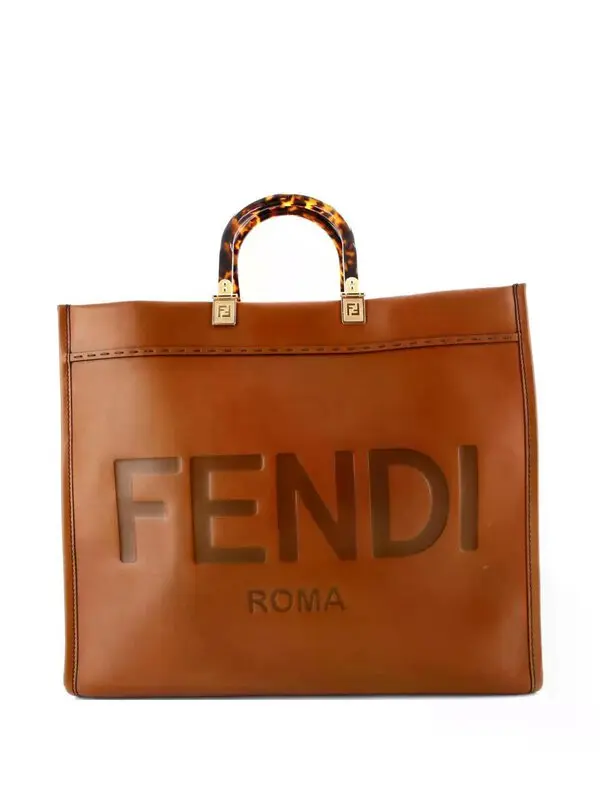 Fendi Sunshine Shopper Large Tote Bag - Brown
