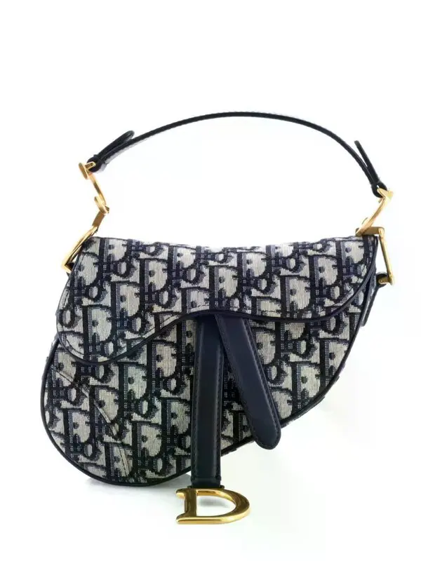 Dior Saddle Oblique Canvas Mini Shoulder Bag - Blue