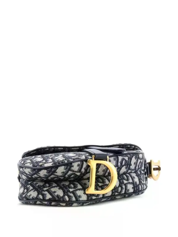 Dior Saddle Oblique Canvas Mini Shoulder Bag - Blue
