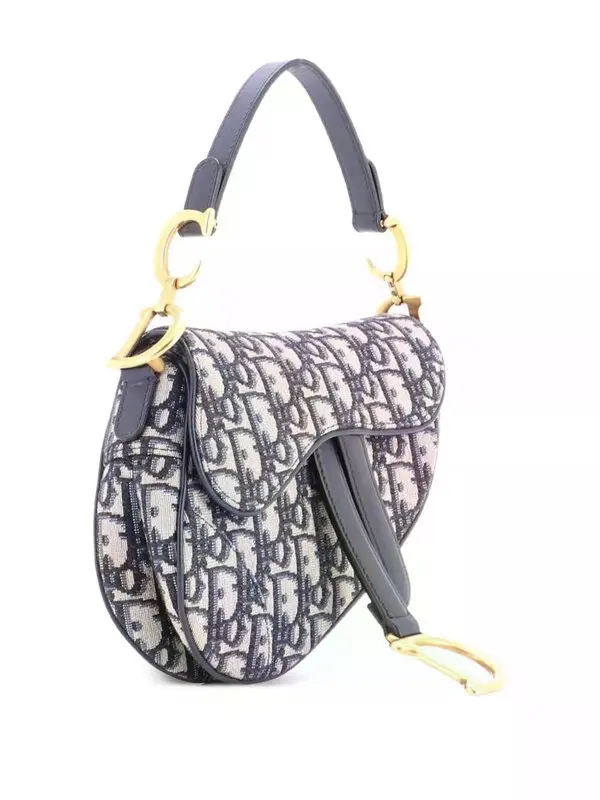Dior Saddle Handbag Oblique Canvas Mini Shoulder Bag - Blue