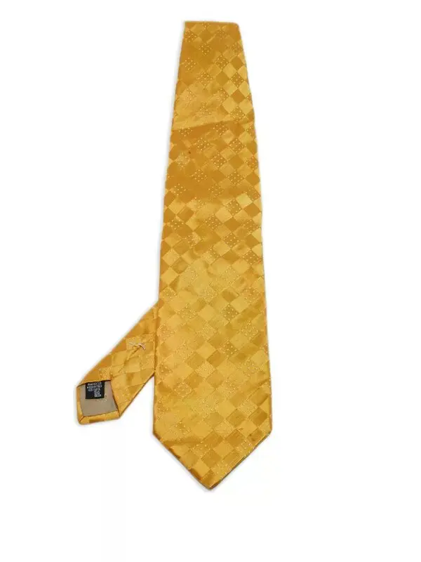 Giorgio Armani Check-pattern Silk Neck Tie - Yellow