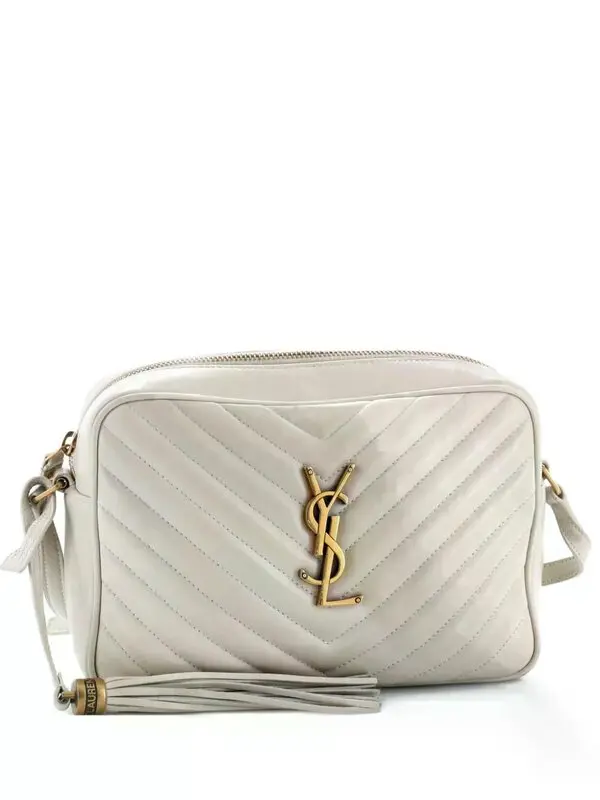 Saint Laurent Lou Camera Matelasse Chevron Crossbody Bag - Neutrals