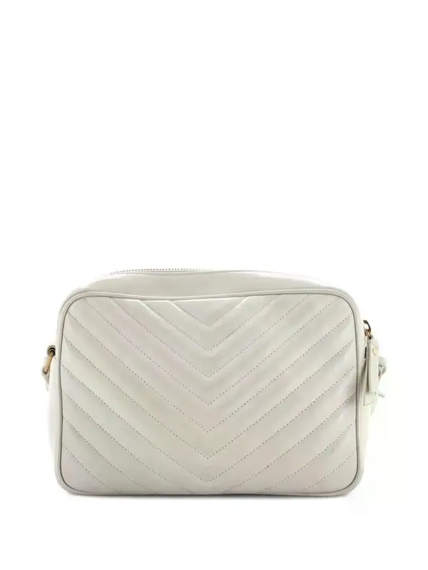 Saint Laurent Lou Camera Matelasse Chevron Crossbody Bag - Neutrals