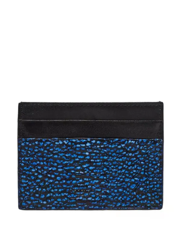 Roberto Cavalli Python-embossed Leather Card Holder - Blue