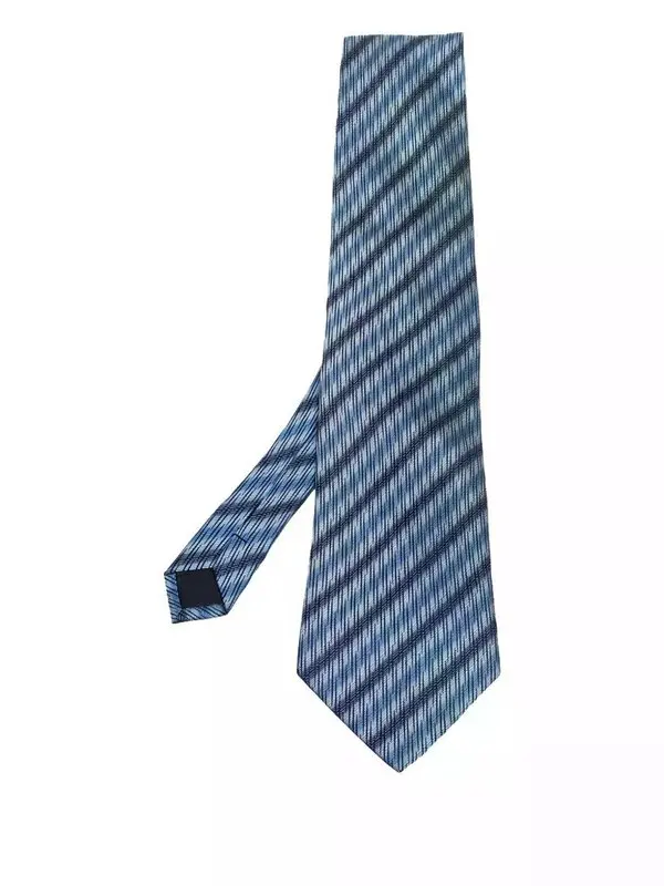 LANVIN Patterned Silk Neck Tie - Blue