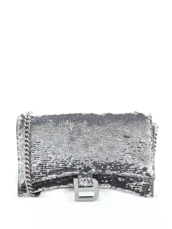 Balenciaga Hourglass Chain Wallet - Silver