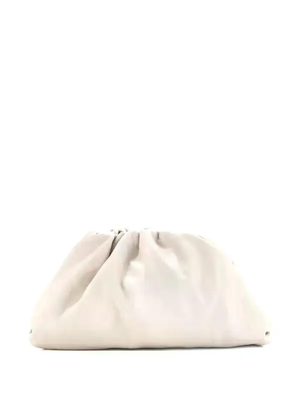 Bottega Veneta The Pouch Leather Teen Clutch Bag - Neutrals