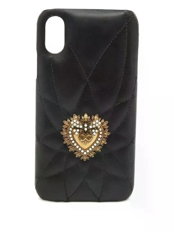 Dolce & Gabbana Quilted-heart Phone Cover - Black