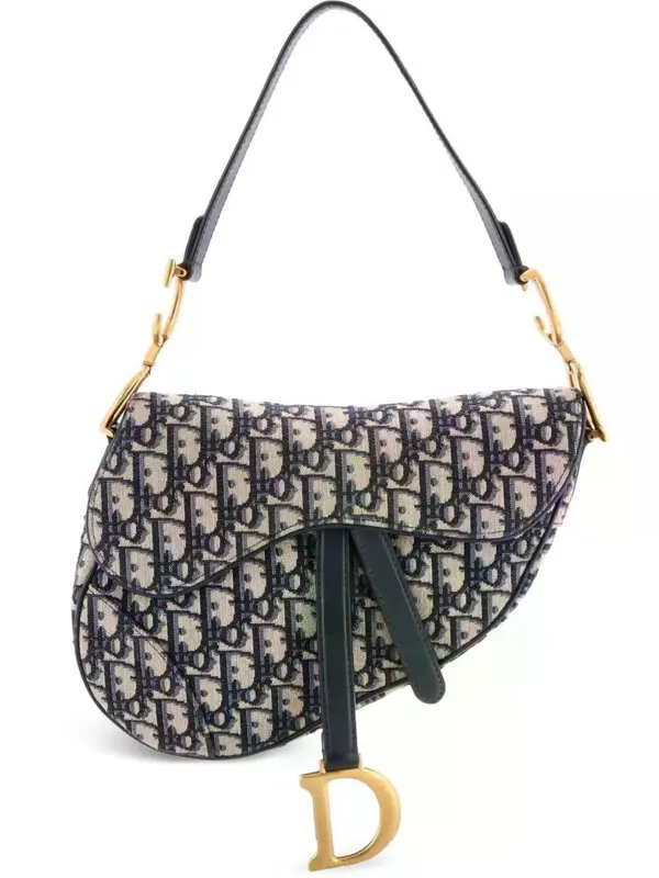 Dior Saddle Handbag Oblique Canvas Medium - Blue