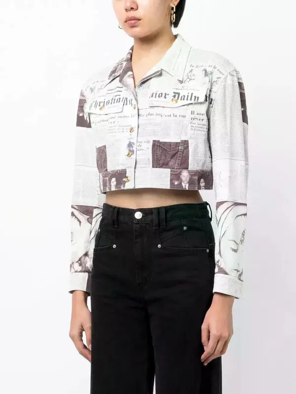 Dior 1990-2000s Newspaper-print Cropped Jacket