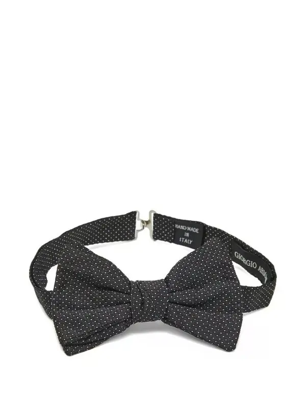 Giorgio Armani Dotted Silk Bow Tie - Black