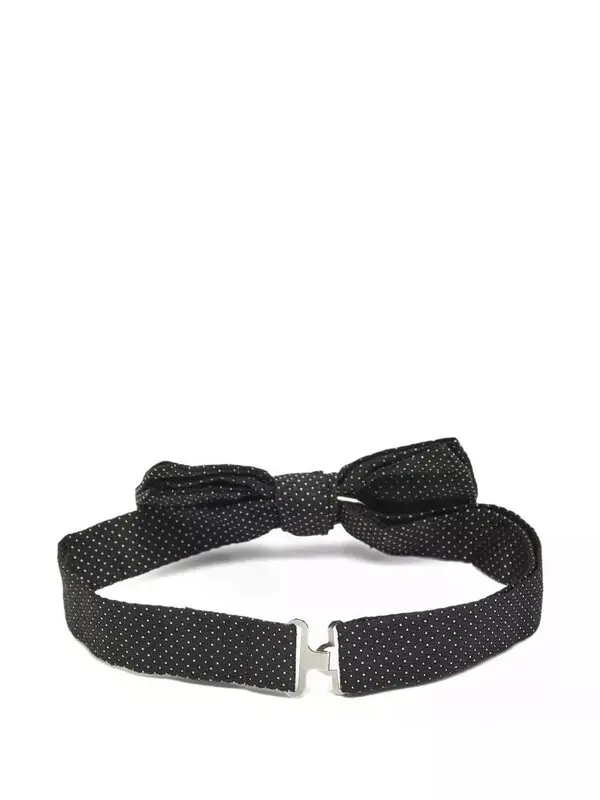 Giorgio Armani Dotted Silk Bow Tie - Black